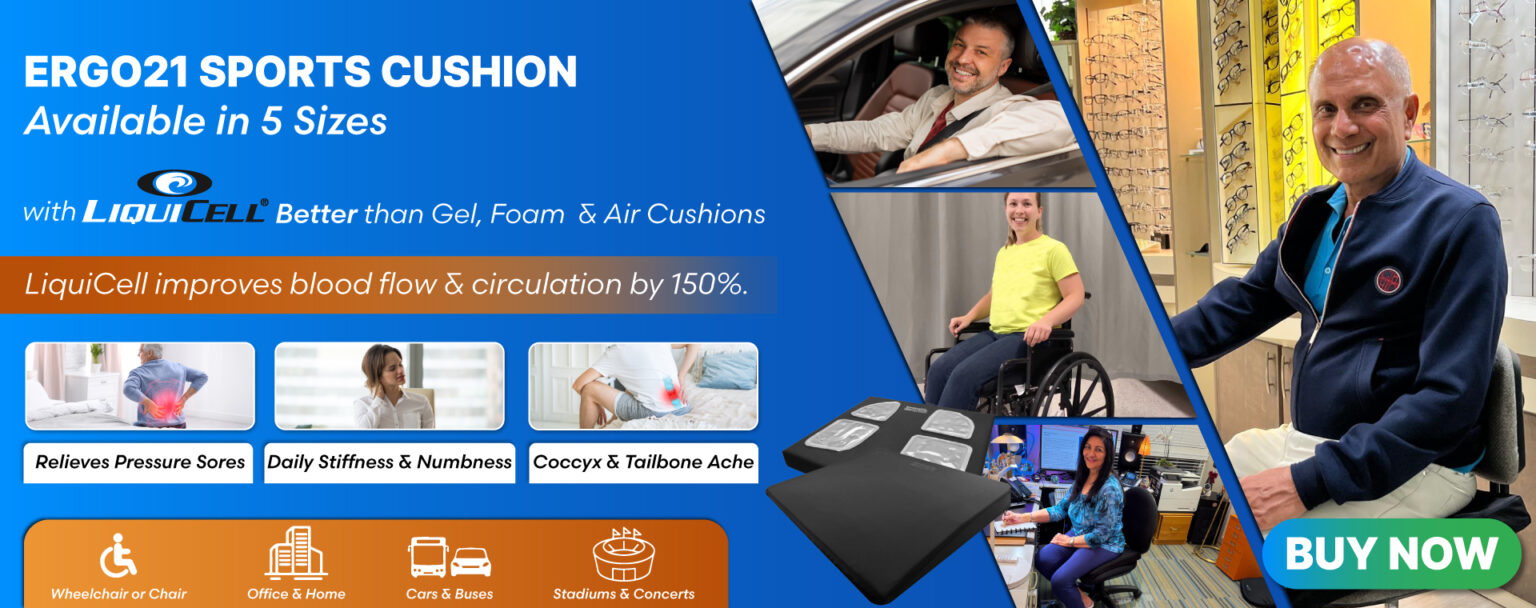 Sports Seat Cushion with Gel Foam Comfort | ERGO21